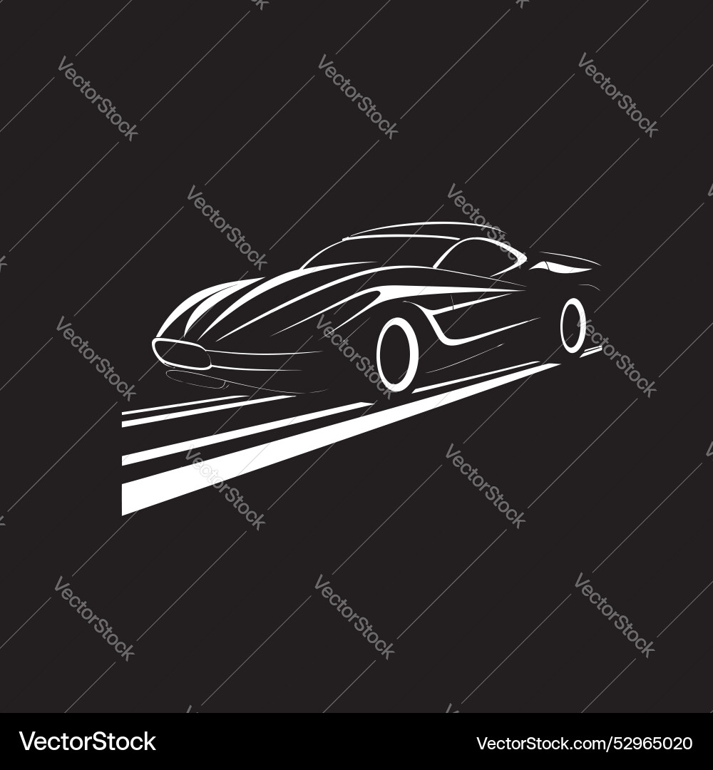 Modern racing lines car logo design dynamic Vector Image