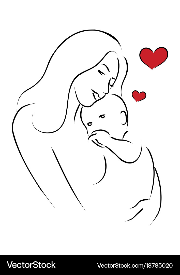 Mom and baby Royalty Free Vector Image - VectorStock