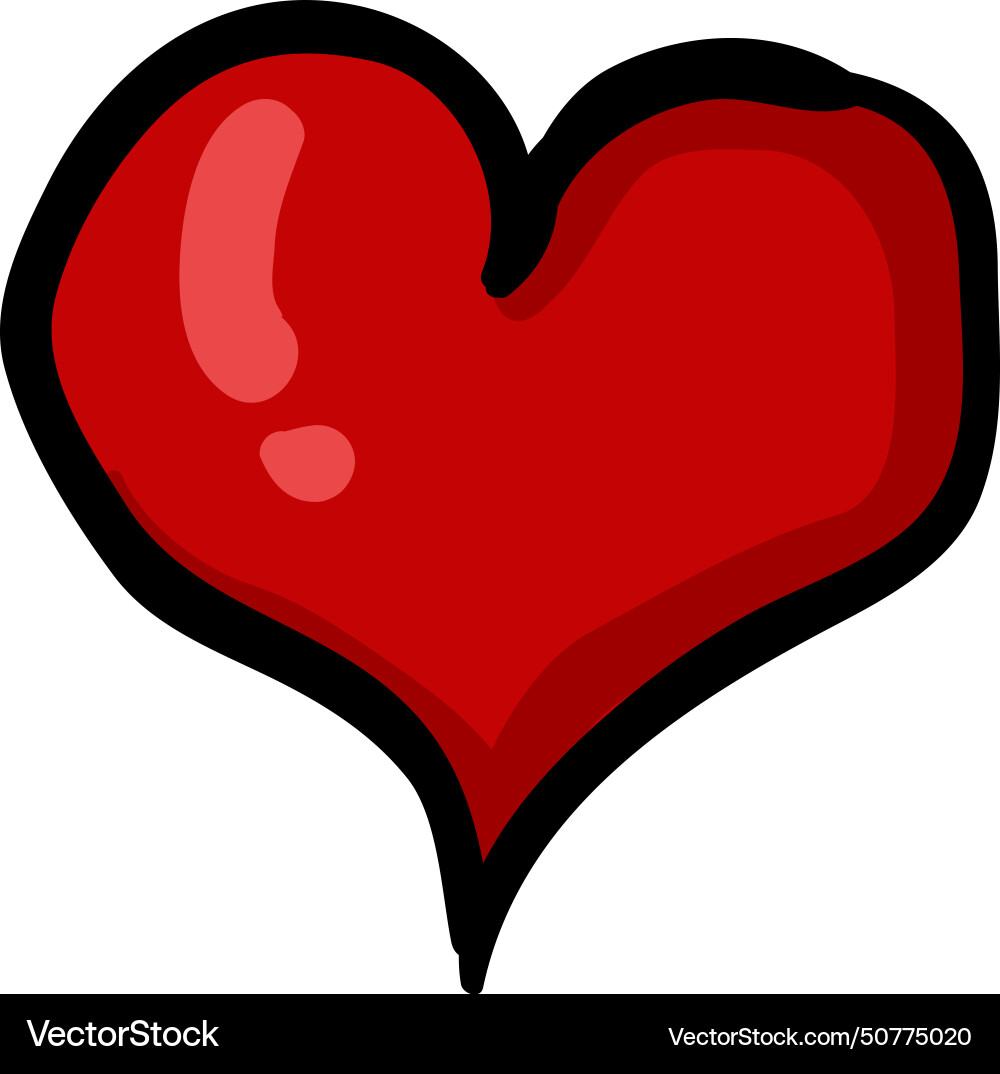 Red heart hand drawn doodle icon Royalty Free Vector Image