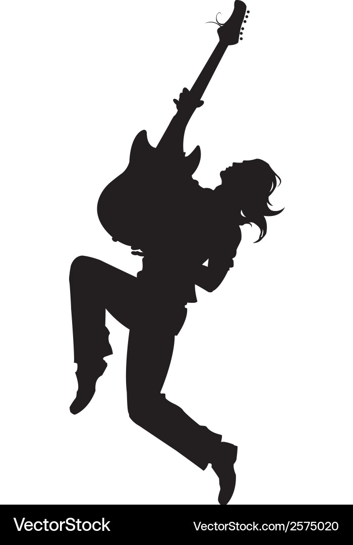 Rock star silhouette Royalty Free Vector Image