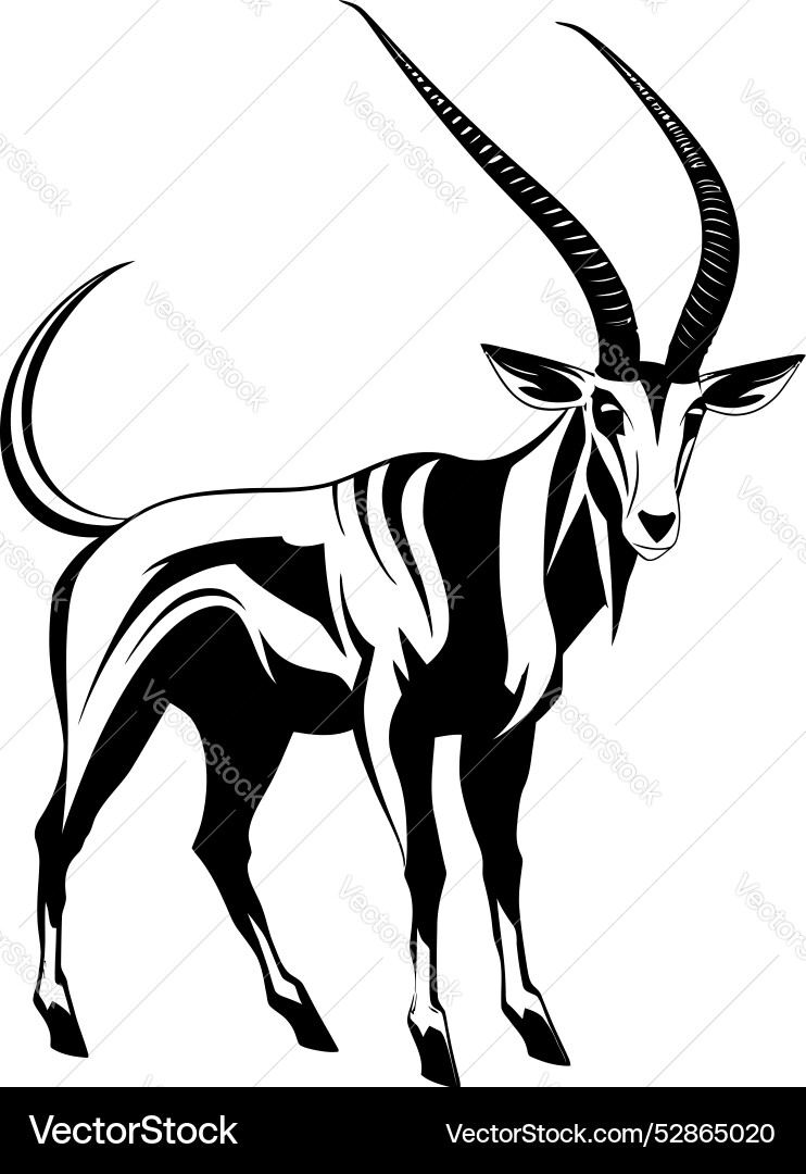 Royal roam emblematic oryx icon desert dignity Vector Image