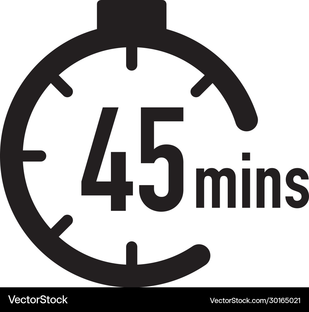 45 minutes timer stopwatch or countdown icon time Vector Image