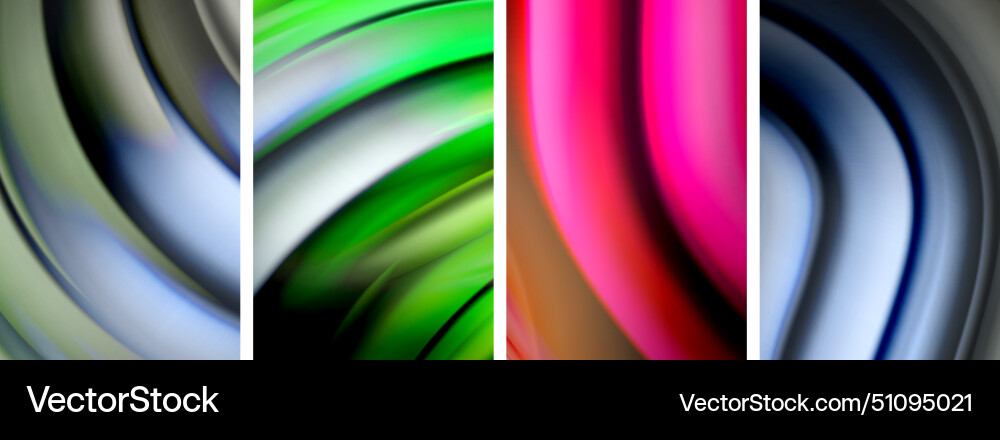 A set of four different colored swirls on white Vector Image