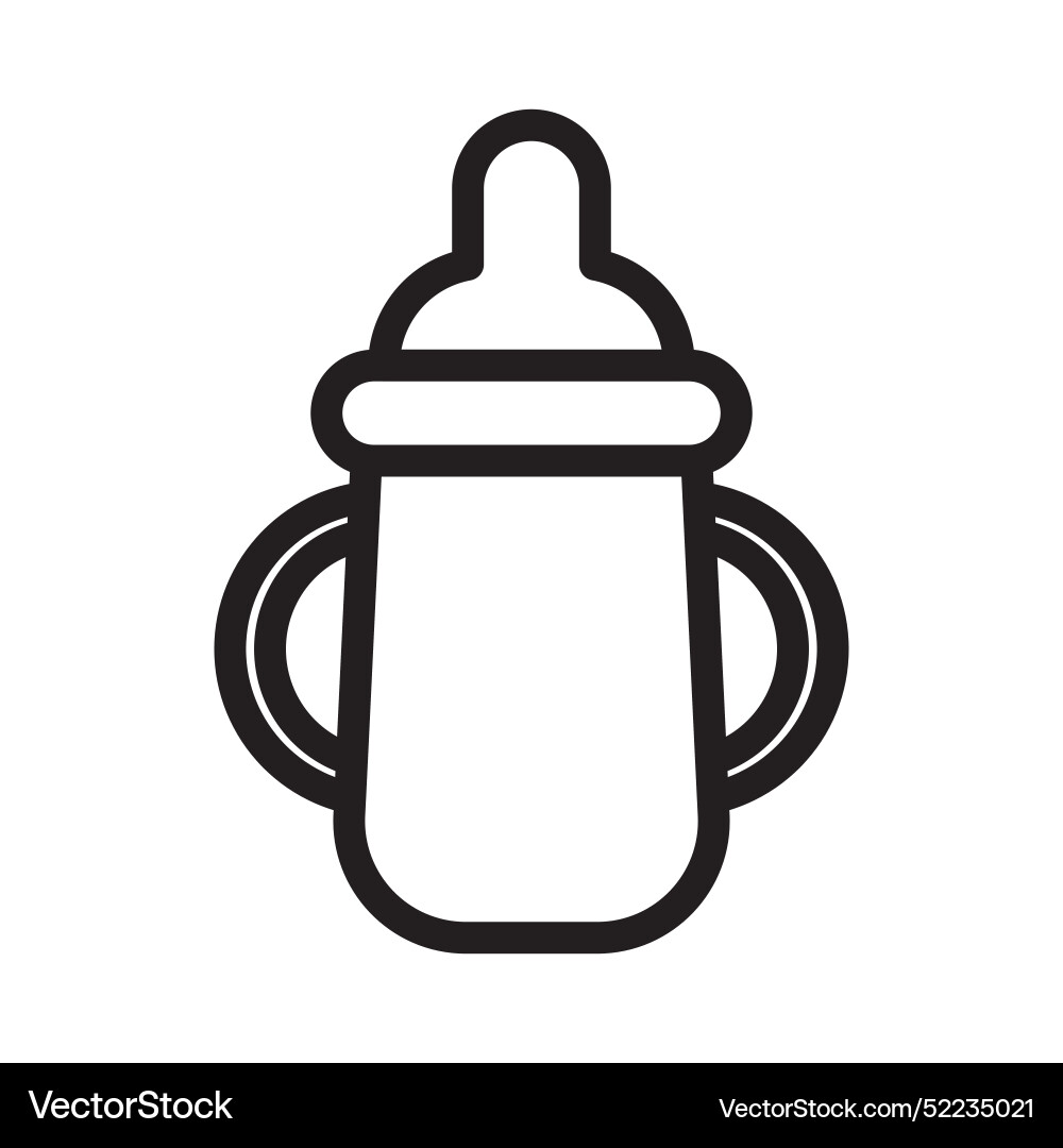 Baby sippy icon black line art logo Royalty Free Vector