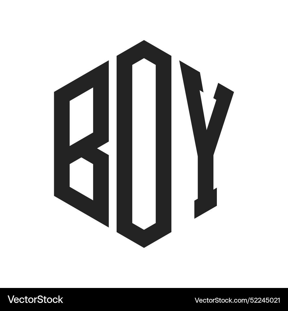 Boy logo design initial letter monogram Royalty Free Vector