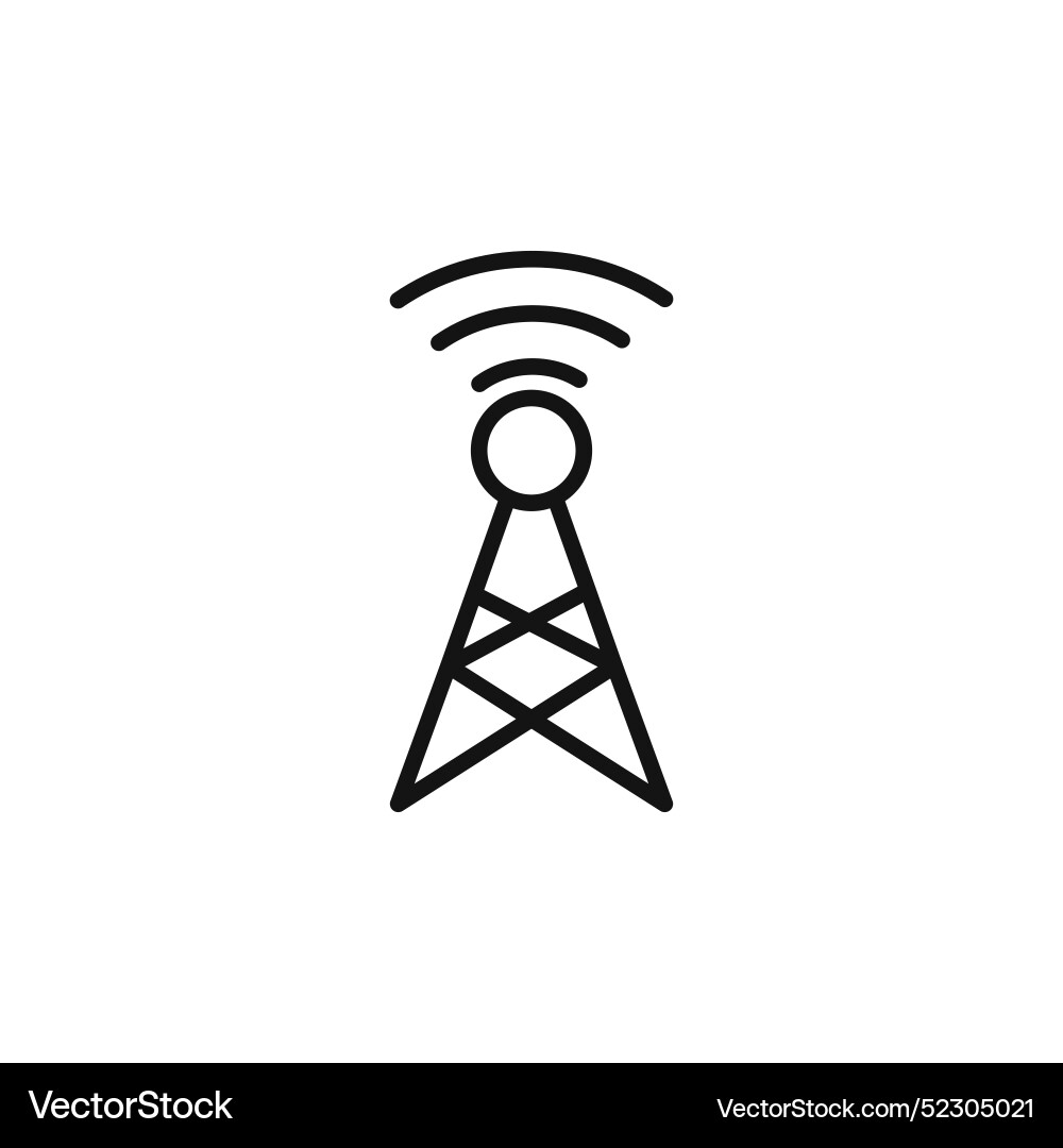 Broadcast icon outline collection in black Vector Image