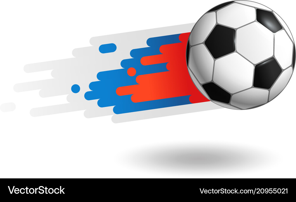 Flying soccer ball isolated on white background Vector Image