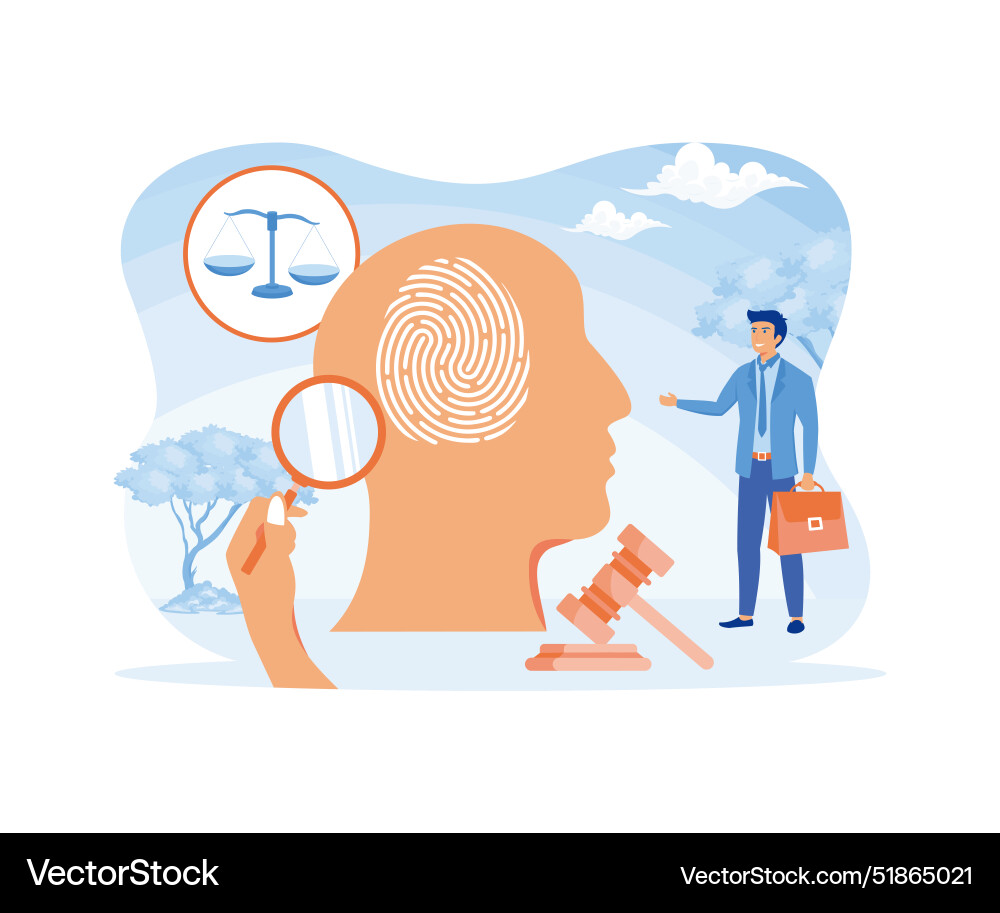 Forensic psychology as interrogation of suspect Vector Image
