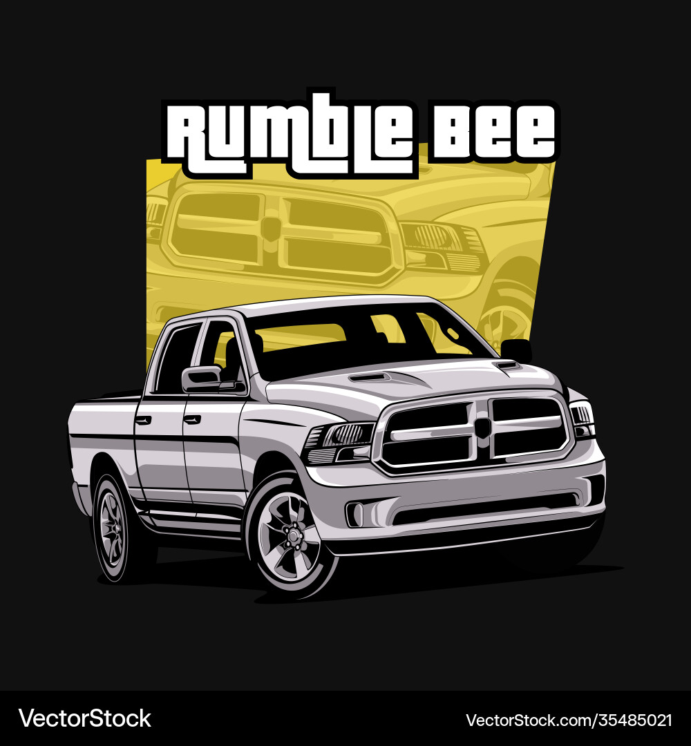 Fourth Generation Dodge Ram Rumble Bee Pickup Vector Image