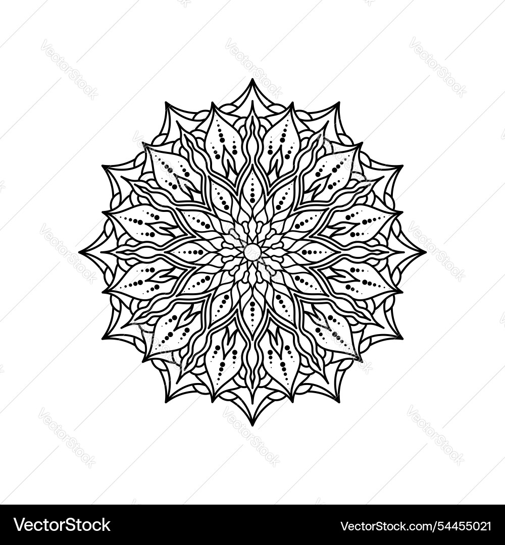 Ornate mandala design with intricate floral Vector Image