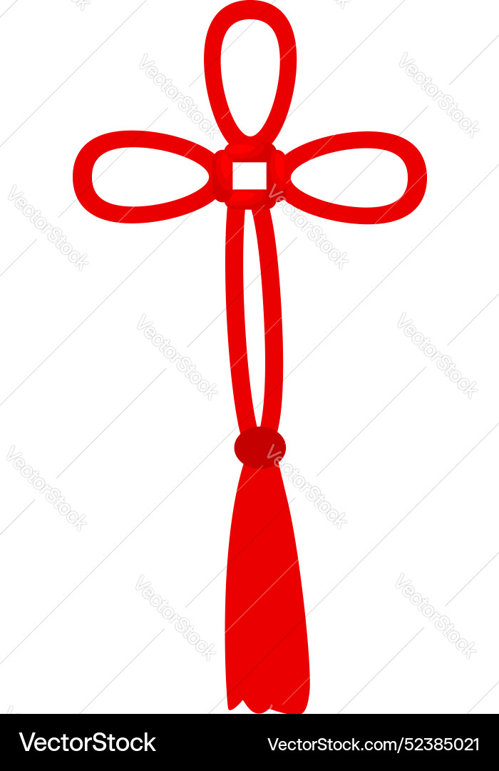 Red chinese knot representing happiness Royalty Free Vector