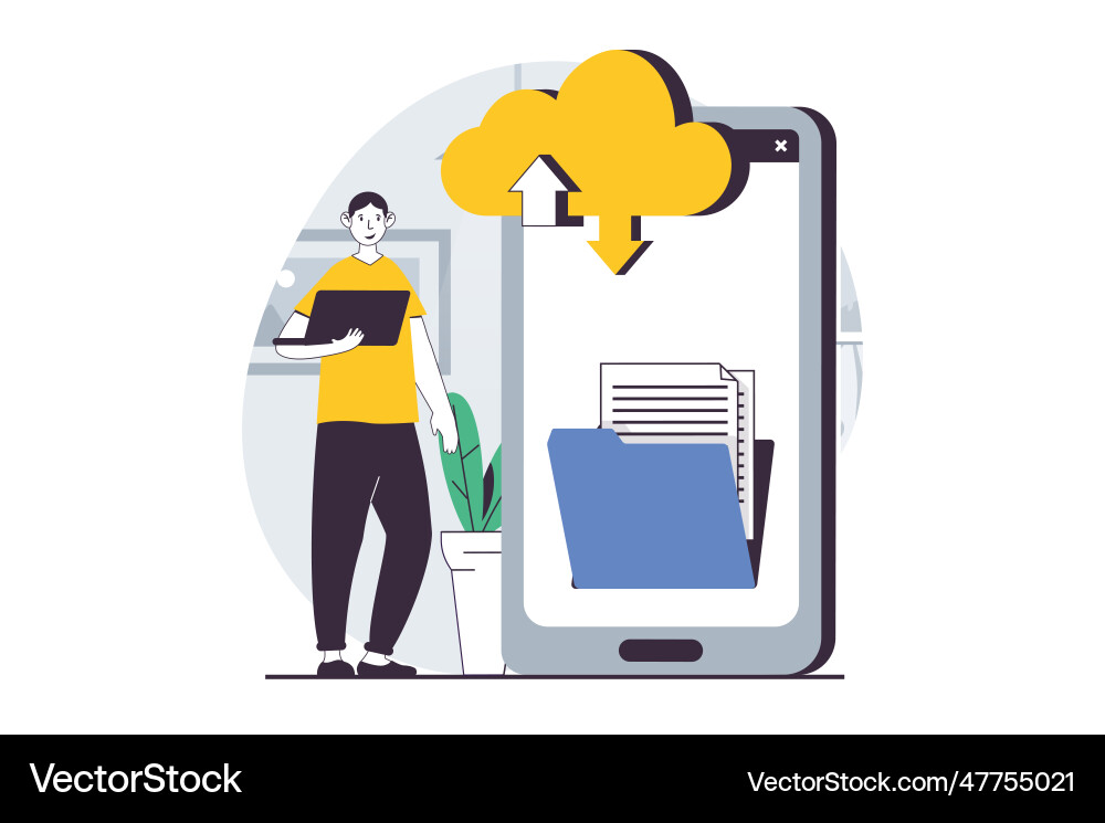 SaaS Cloud Application Royalty Free Vector Image