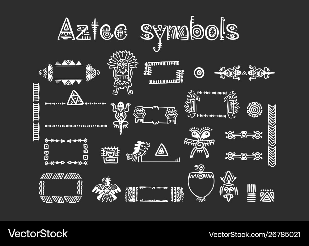 Nahuatl Symbols Handy Pack Of Aztec Mythology Solid Icons 45885034