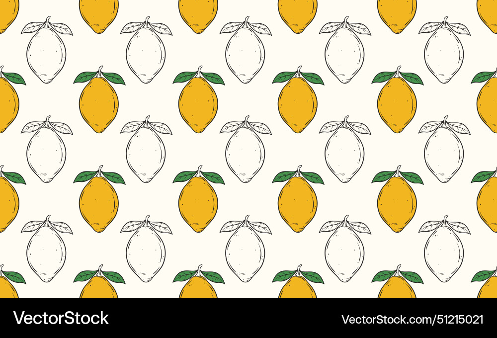 Tropical seamless pattern with yellow lemons Vector Image