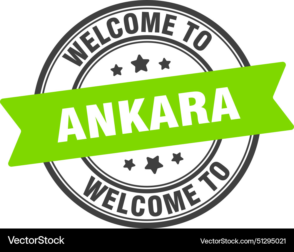Welcome to ankara stamp round sign Royalty Free Vector Image