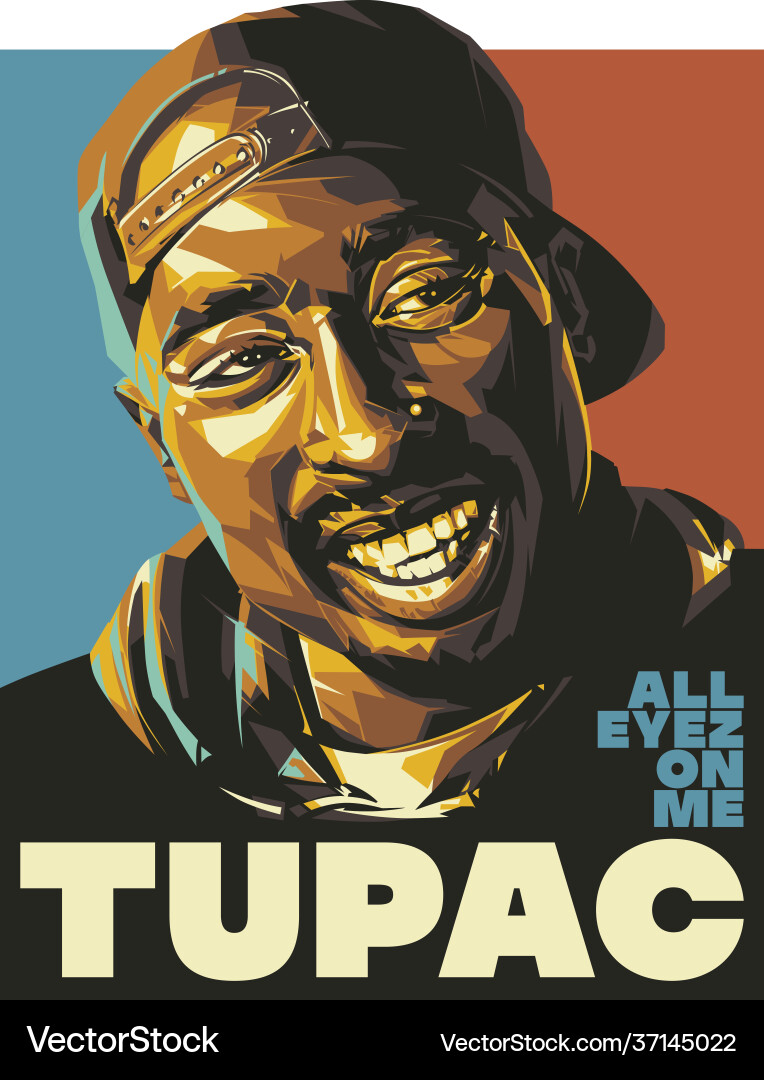 2Pac's All Eyez On Me Royalty Free Vector Image