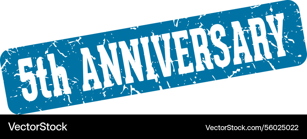 5th anniversary rectangular sign Royalty Free Vector Image