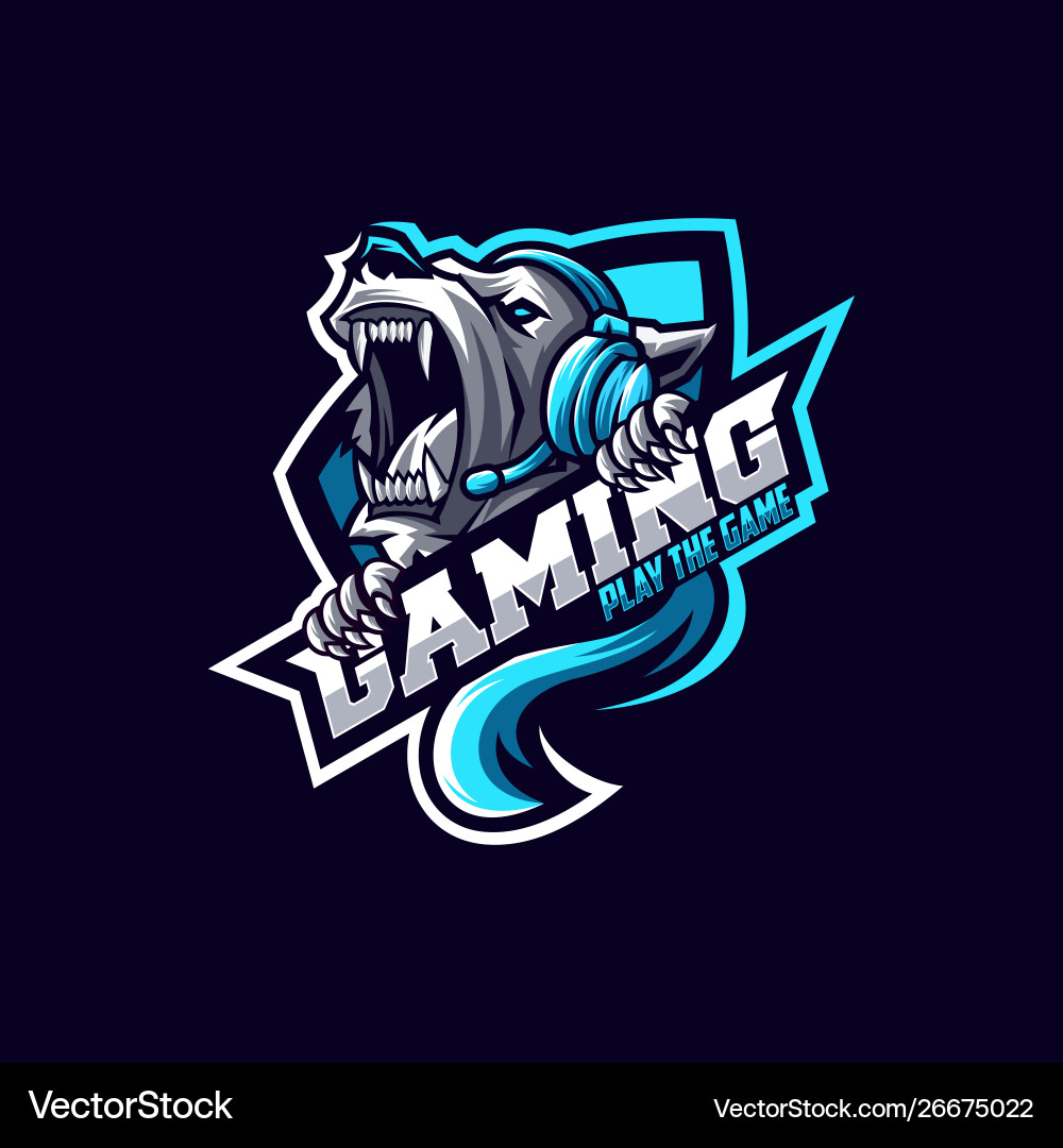 Awesome angry dog logo design Royalty Free Vector Image