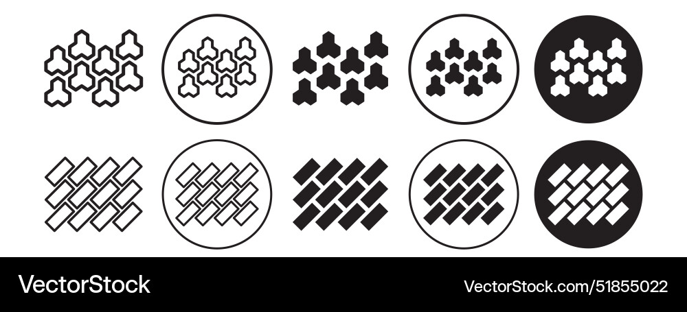 Brick paver icon set collection for web Royalty Free Vector