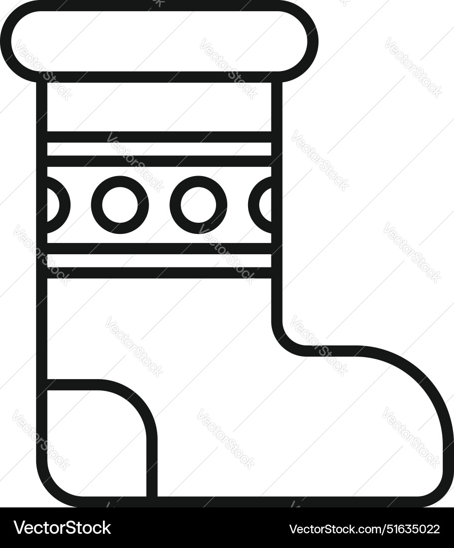Christmas stocking icon depicting holiday Vector Image