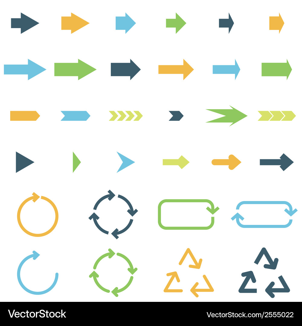 Colored arrows Royalty Free Vector Image - VectorStock