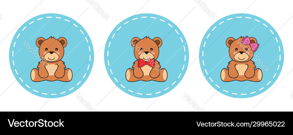 Cute teddy bears Royalty Free Vector Image - VectorStock