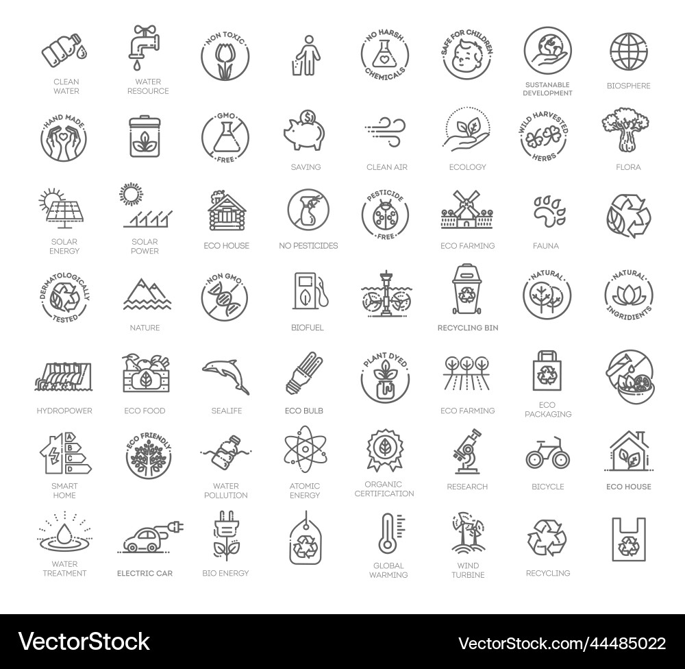 Ecology environmental icons Royalty Free Vector Image