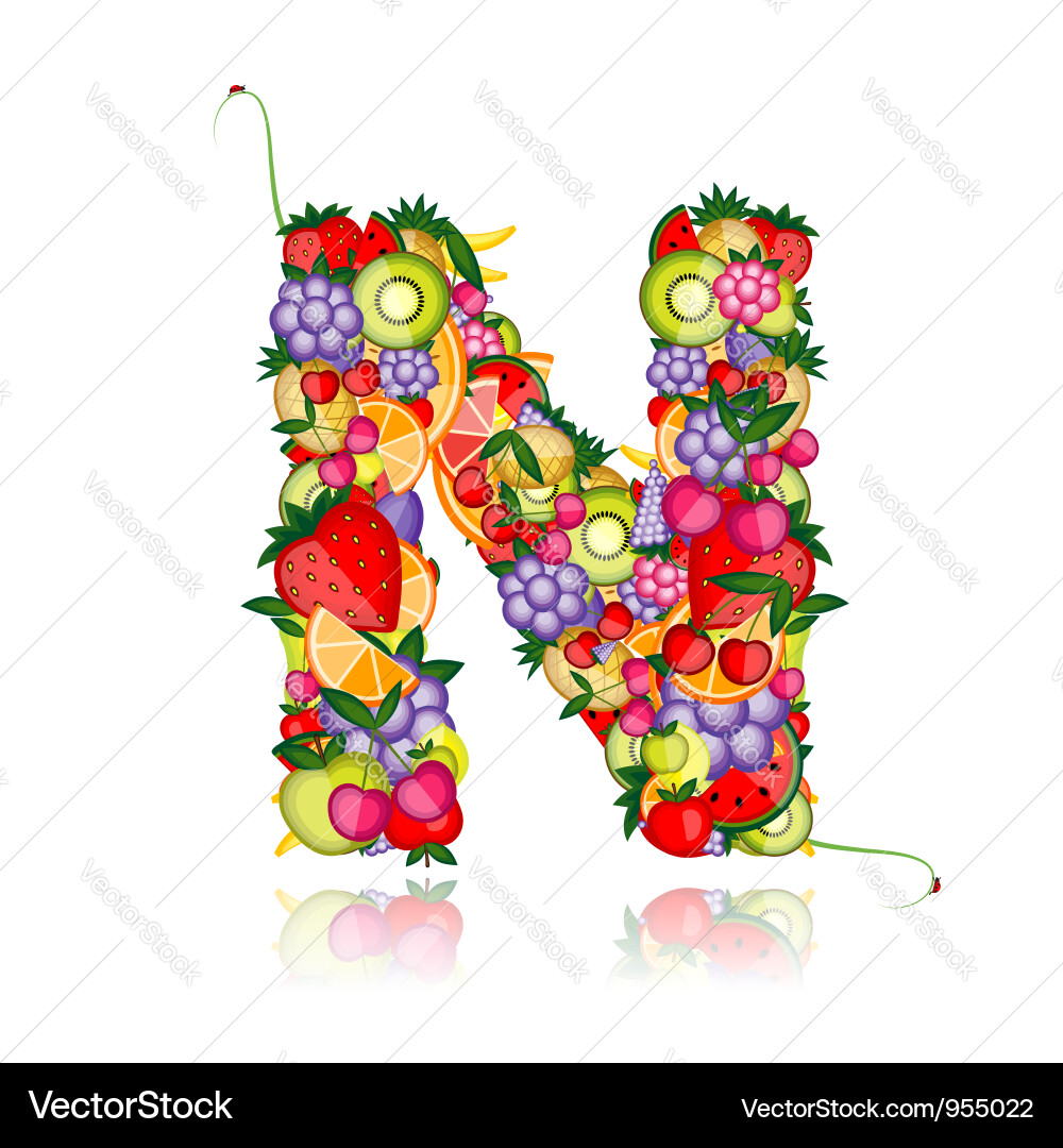 Fruit letter for your design Royalty Free Vector Image