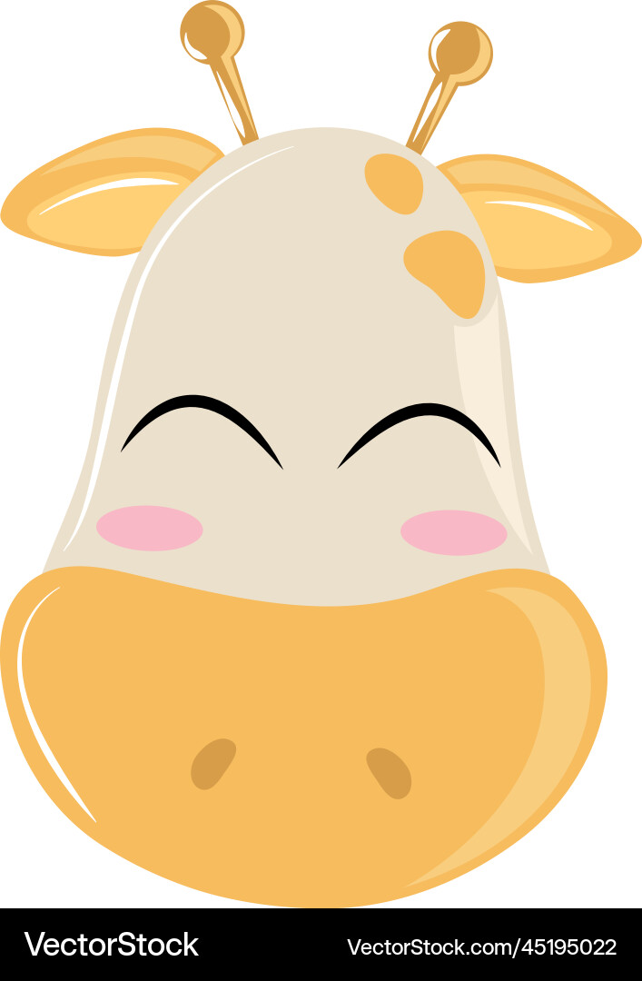 Giraffe face cartoon Royalty Free Vector Image
