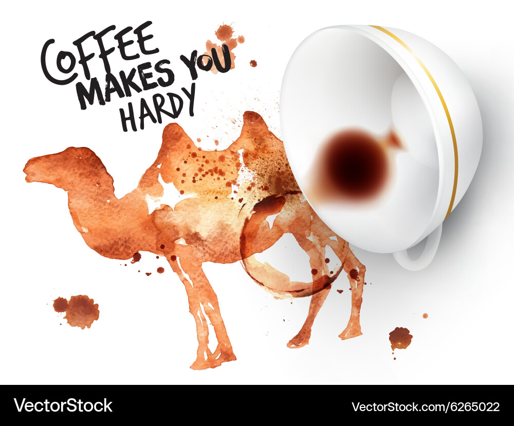Poster wild coffee camel Royalty Free Vector Image