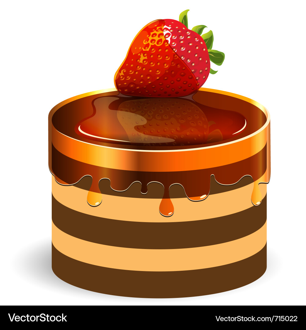 Red strawberry cake Royalty Free Vector Image - VectorStock