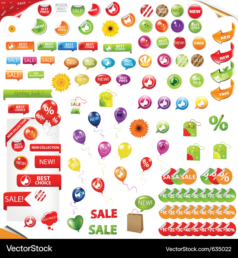 Sale stickers Royalty Free Vector Image - VectorStock