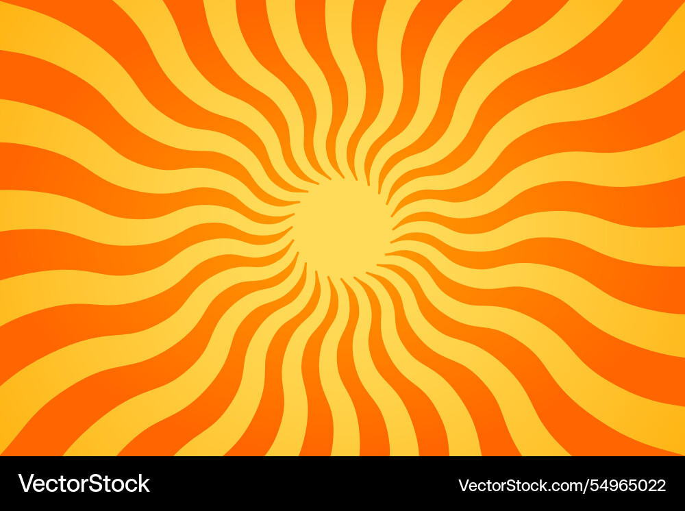 Yellow and orange sunburst effect background Vector Image