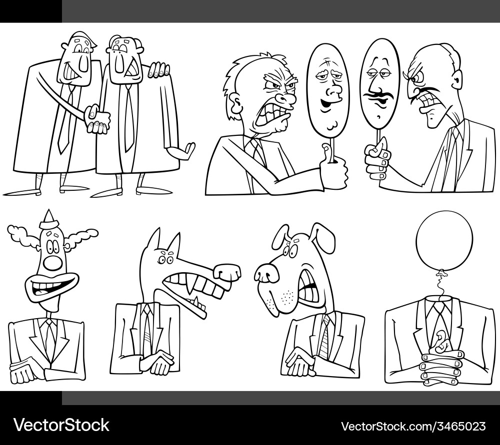 Cartoon politics concepts set Royalty Free Vector Image