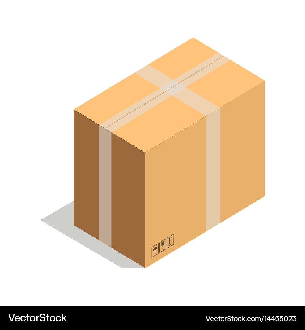 Closed cardboard box Royalty Free Vector Image