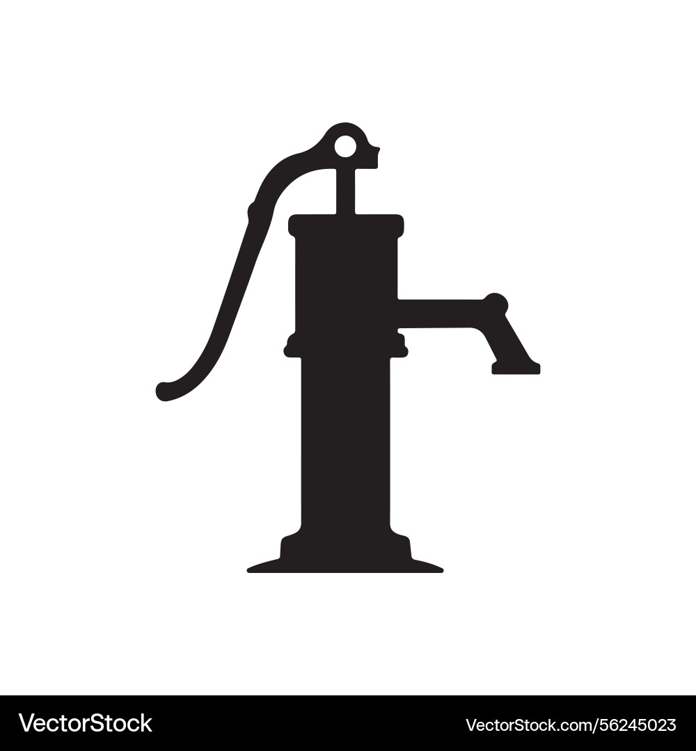 Deep well water pump silhouette Royalty Free Vector Image