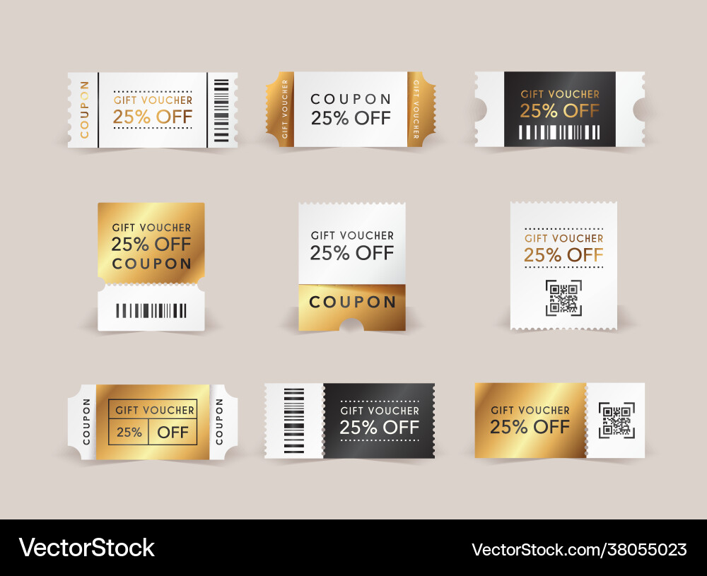 Discount coupon promo code gift voucher Royalty Free Vector