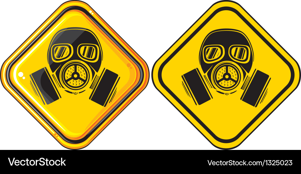 Hazardous Gas Mask Sign Royalty Free Vector Image