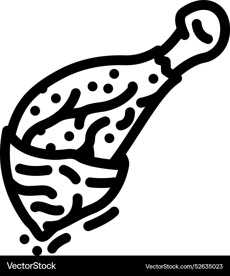 Hot chicken fried line icon Royalty Free Vector Image