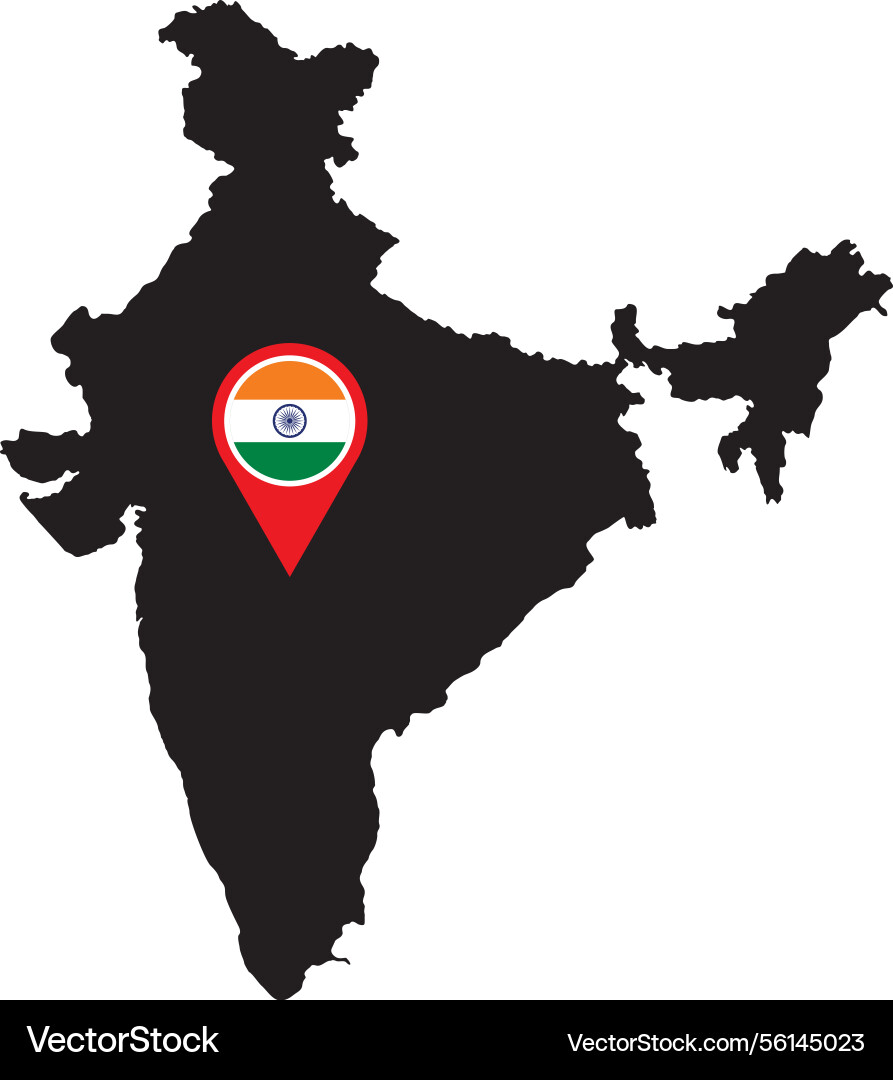 India pin map location Royalty Free Vector Image