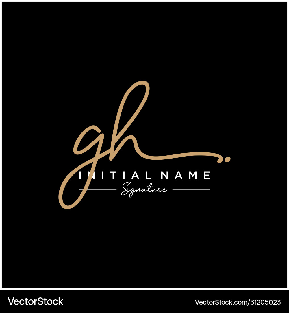 Letter gh signature logo template Royalty Free Vector Image