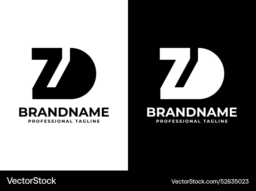 Letters zd monogram logo suitable for any Vector Image