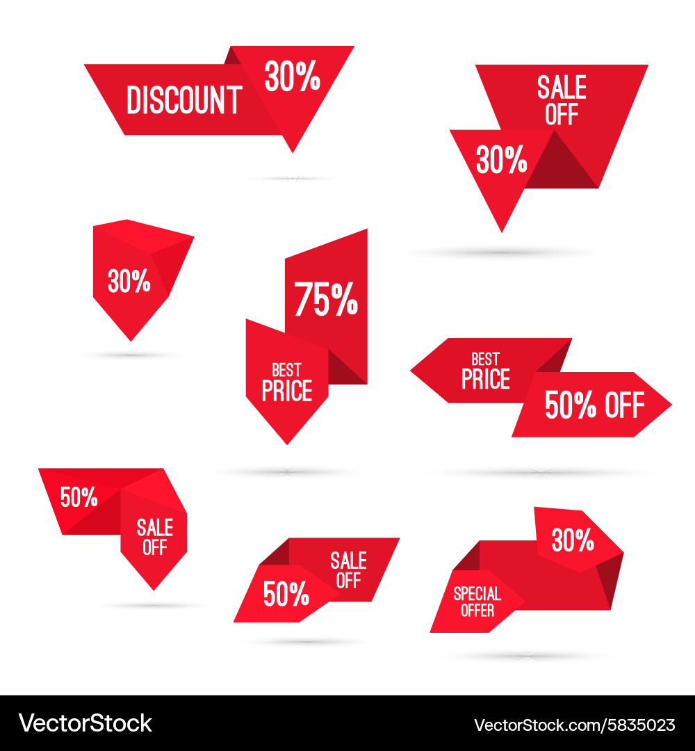 Set tags with ribbons and labels Royalty Free Vector Image