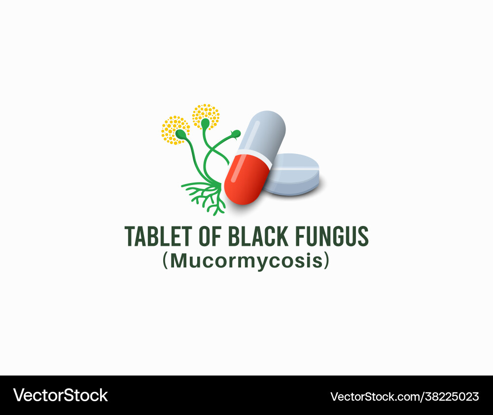 Tablet black fungus design Royalty Free Vector Image