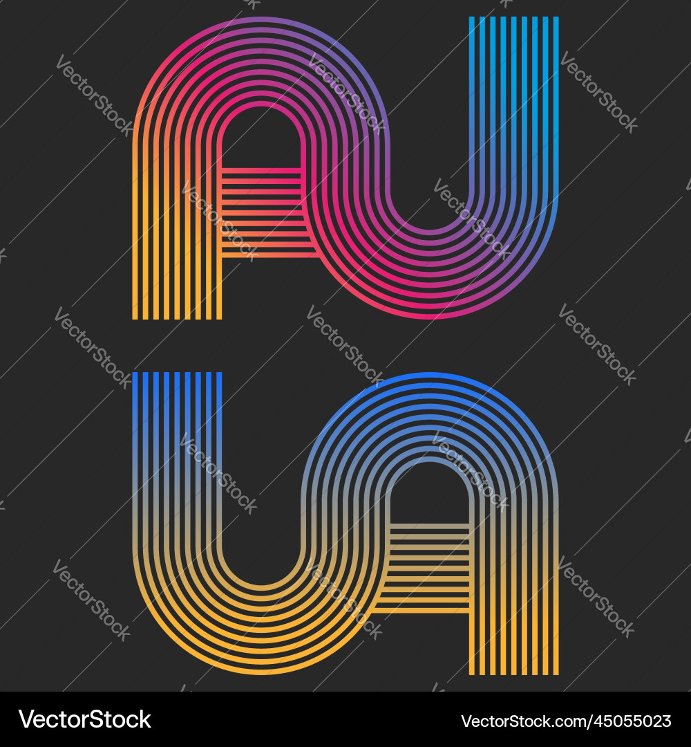 UA Initials Logo - AU Gradient Royalty Free Vector Image
