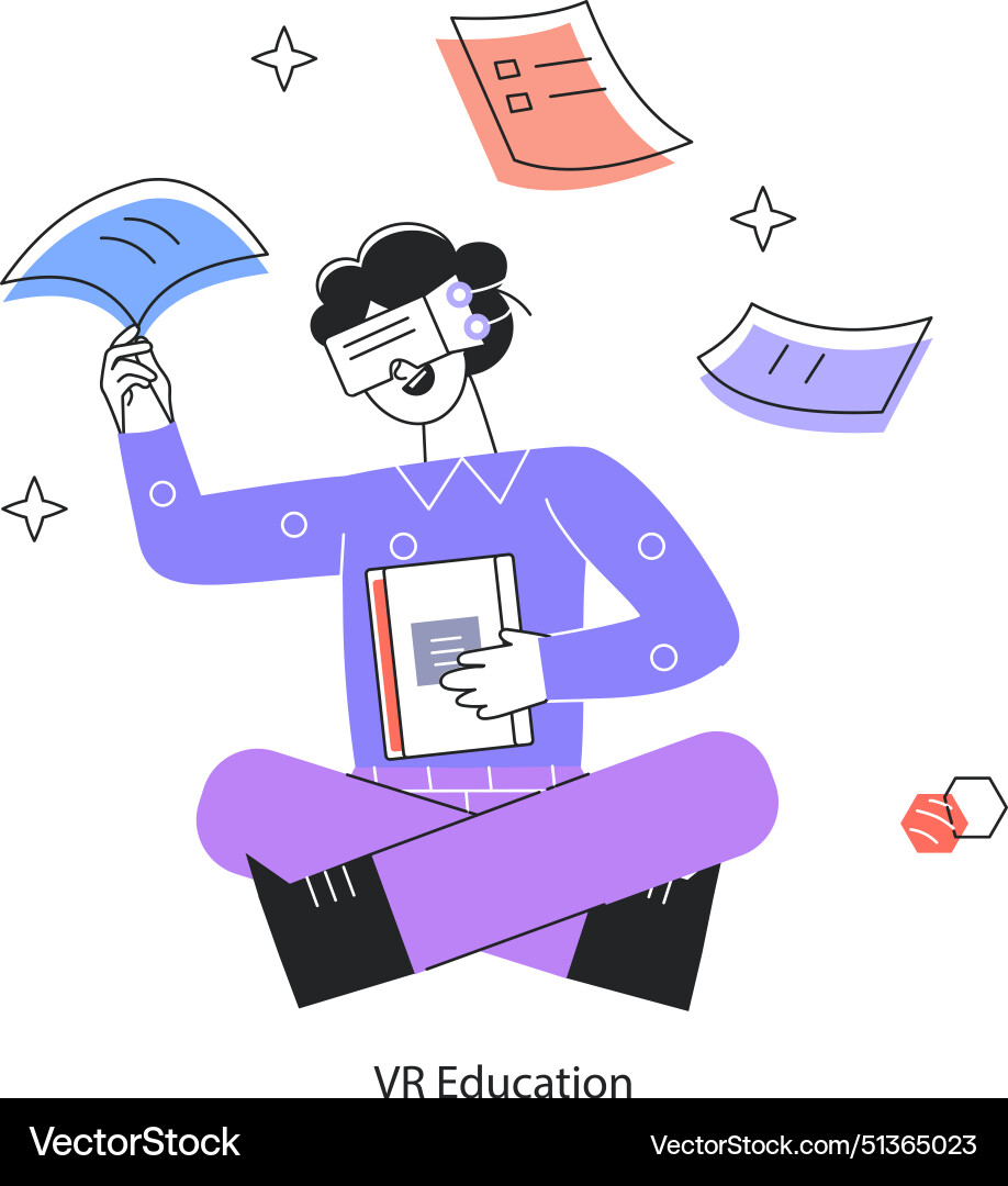 Vr education Royalty Free Vector Image - VectorStock