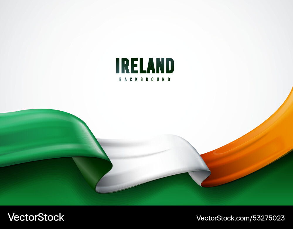 Waving irish flag ireland concept Royalty Free Vector Image
