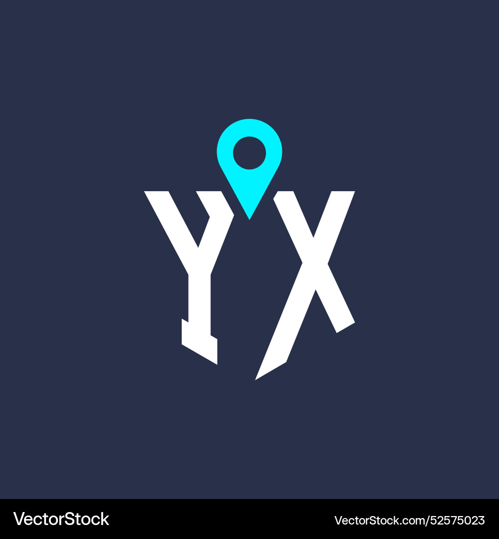 Yx location logo design for recruitment Royalty Free Vector
