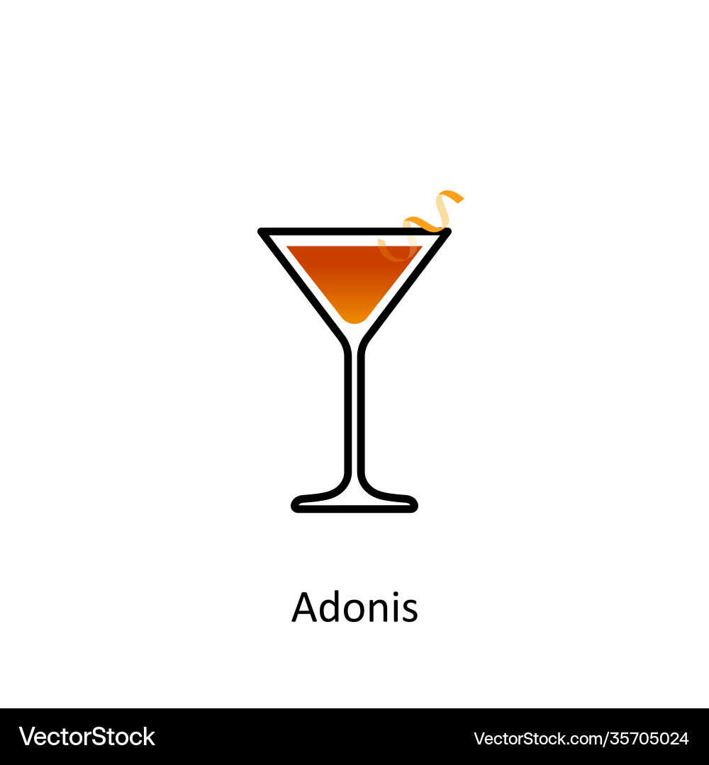 Adonis cocktail icon Royalty Free Vector Image