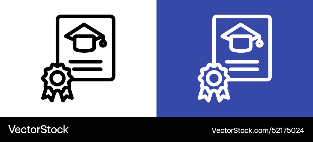 Certification diploma logo sign set outline Vector Image